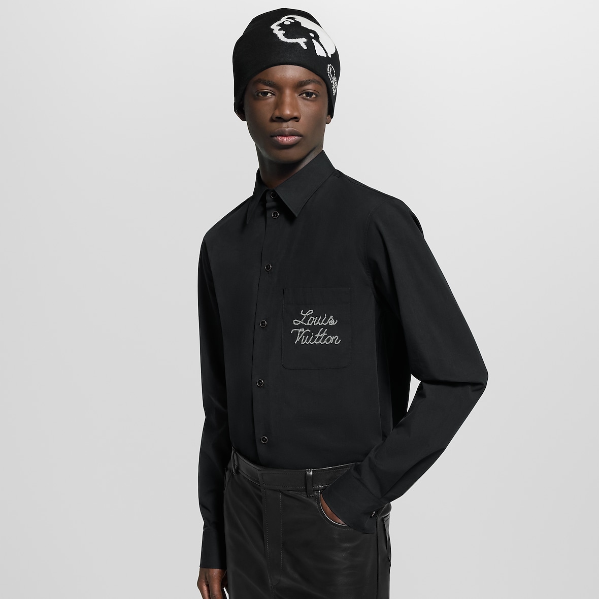 Embroidered Signature Long-Sleeved Shirt - Ready-to-Wear | Louis ...