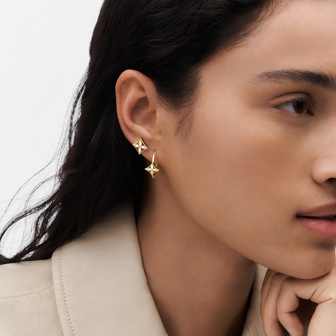Idylle Blossom Small Hoop, Yellow Gold And Diamond - Per Unit ...