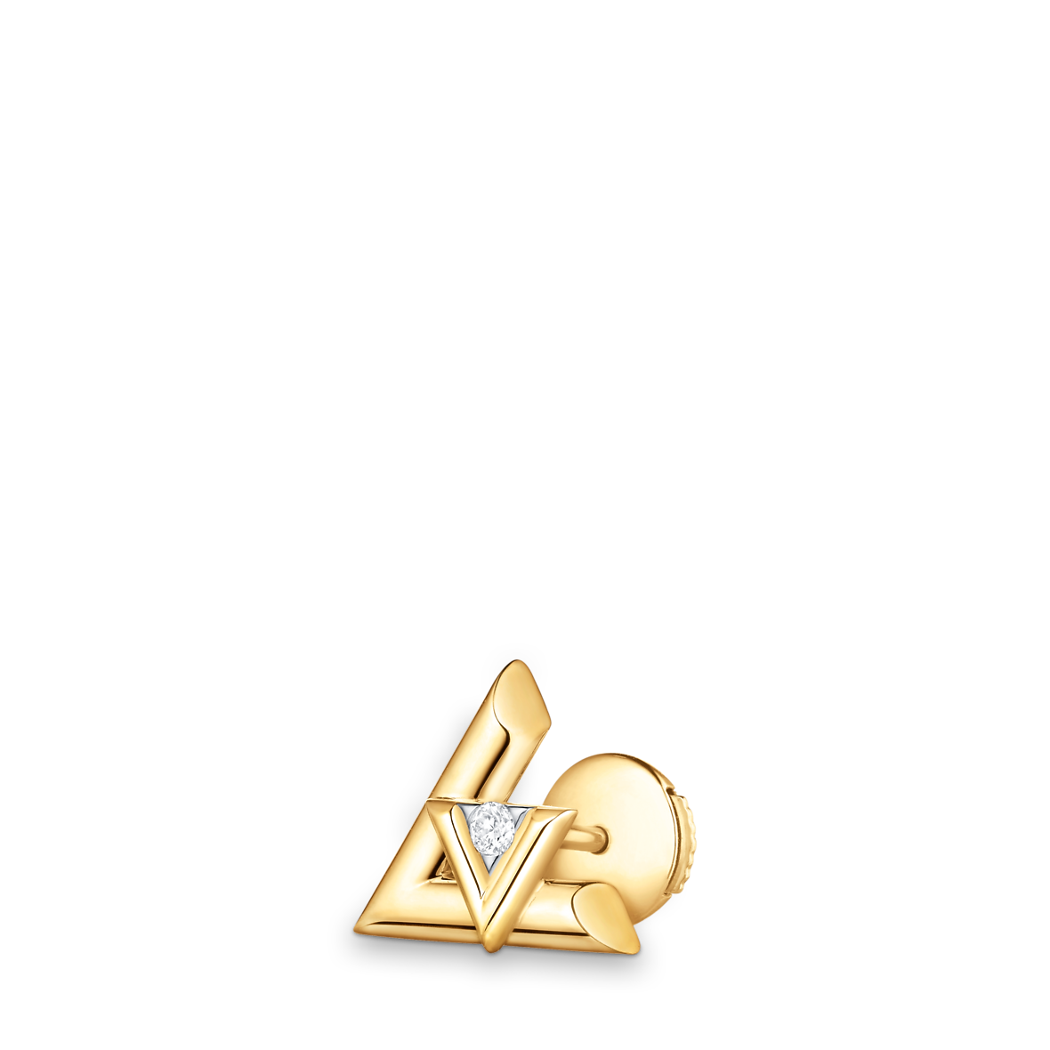 LV Volt One Stud, Yellow Gold And Diamond - Per Unit - Categories ...