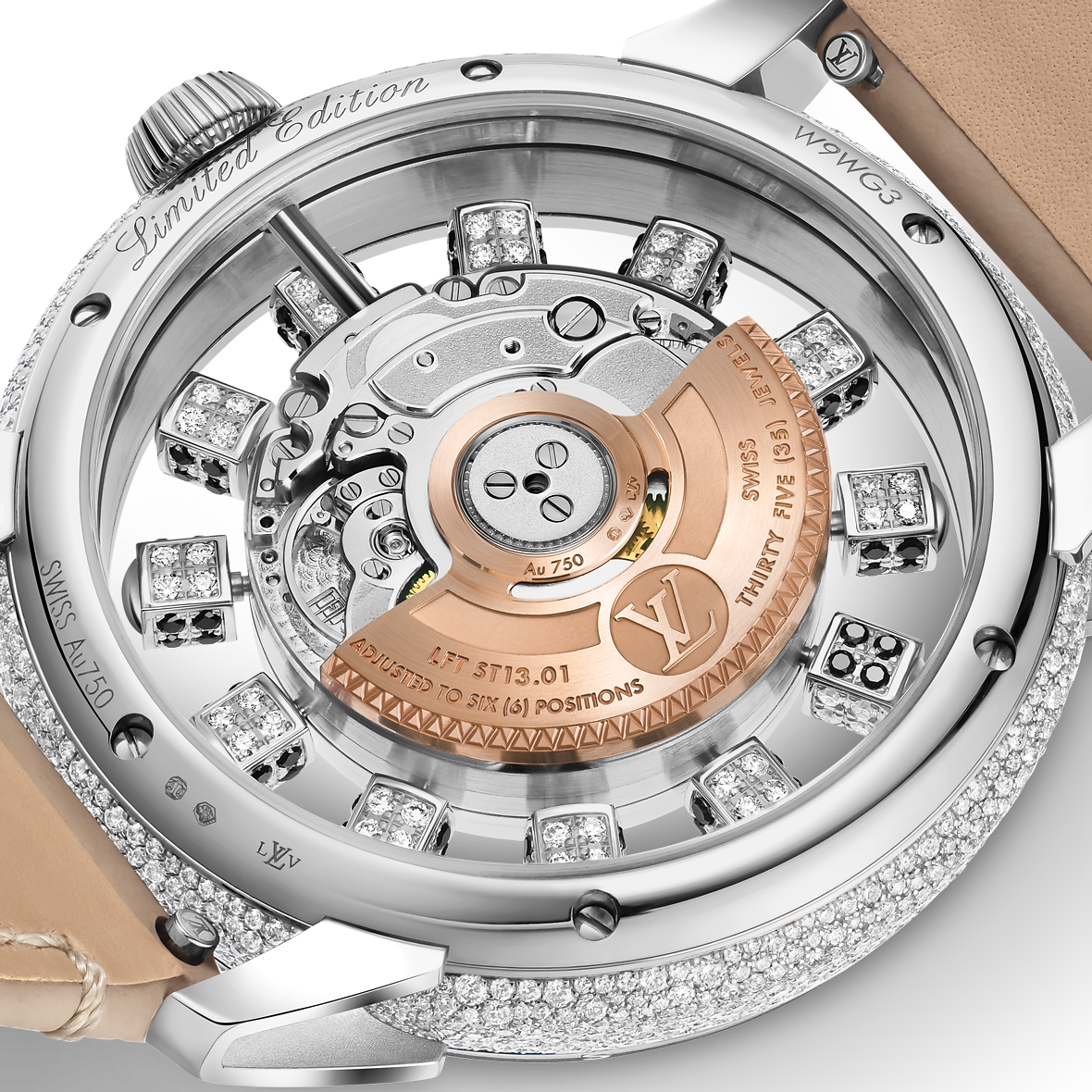 Tambour Taiko Spin Time Air, Automatic, 42.5mm, White gold, Hawk's eye ...